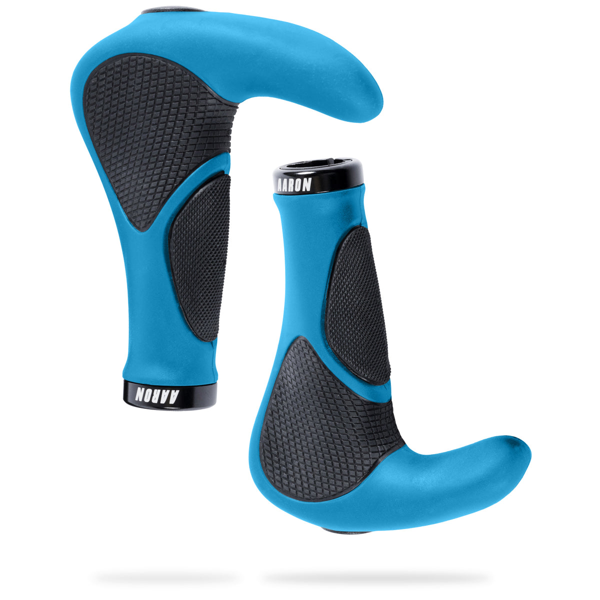 AARON Horn Fahrradgriffe Blau - Mit Gel-Dämpfung