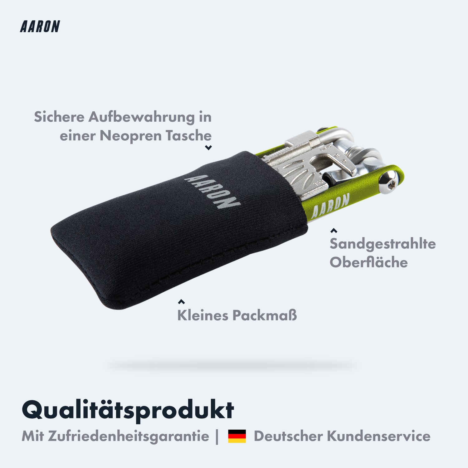 AARON Tool 20 in 1 Multitool - Fahrrad Multifunktionswerkzeug - Grün